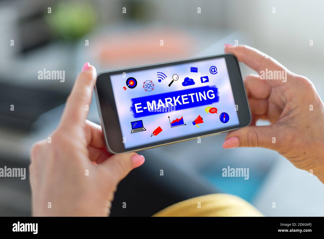 Smartphone screen displaying an e-marketing concept Stock Photo - Alamy