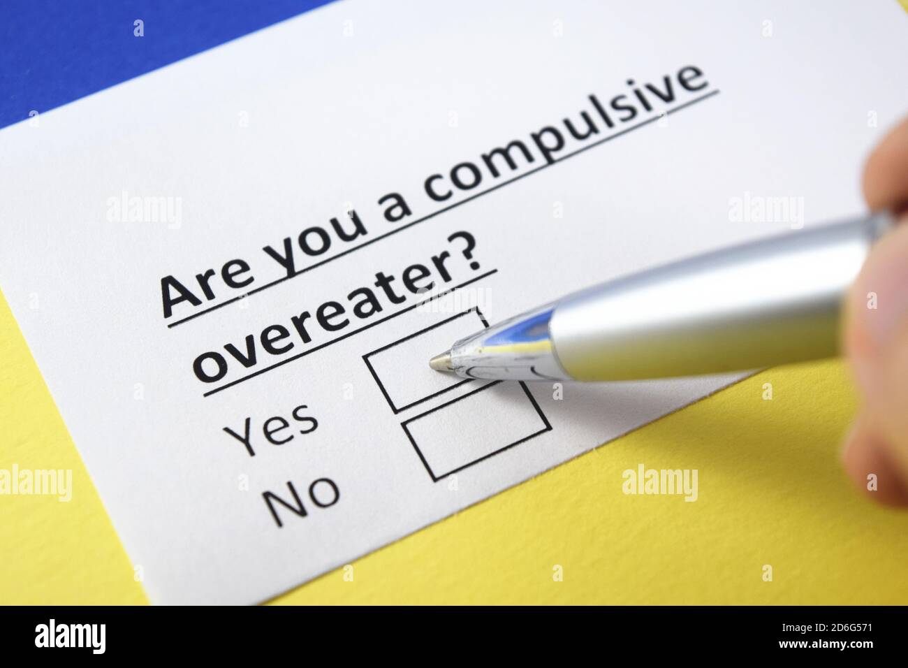 are you a compulsive overeater? Yes or no Stock Photo - Alamy