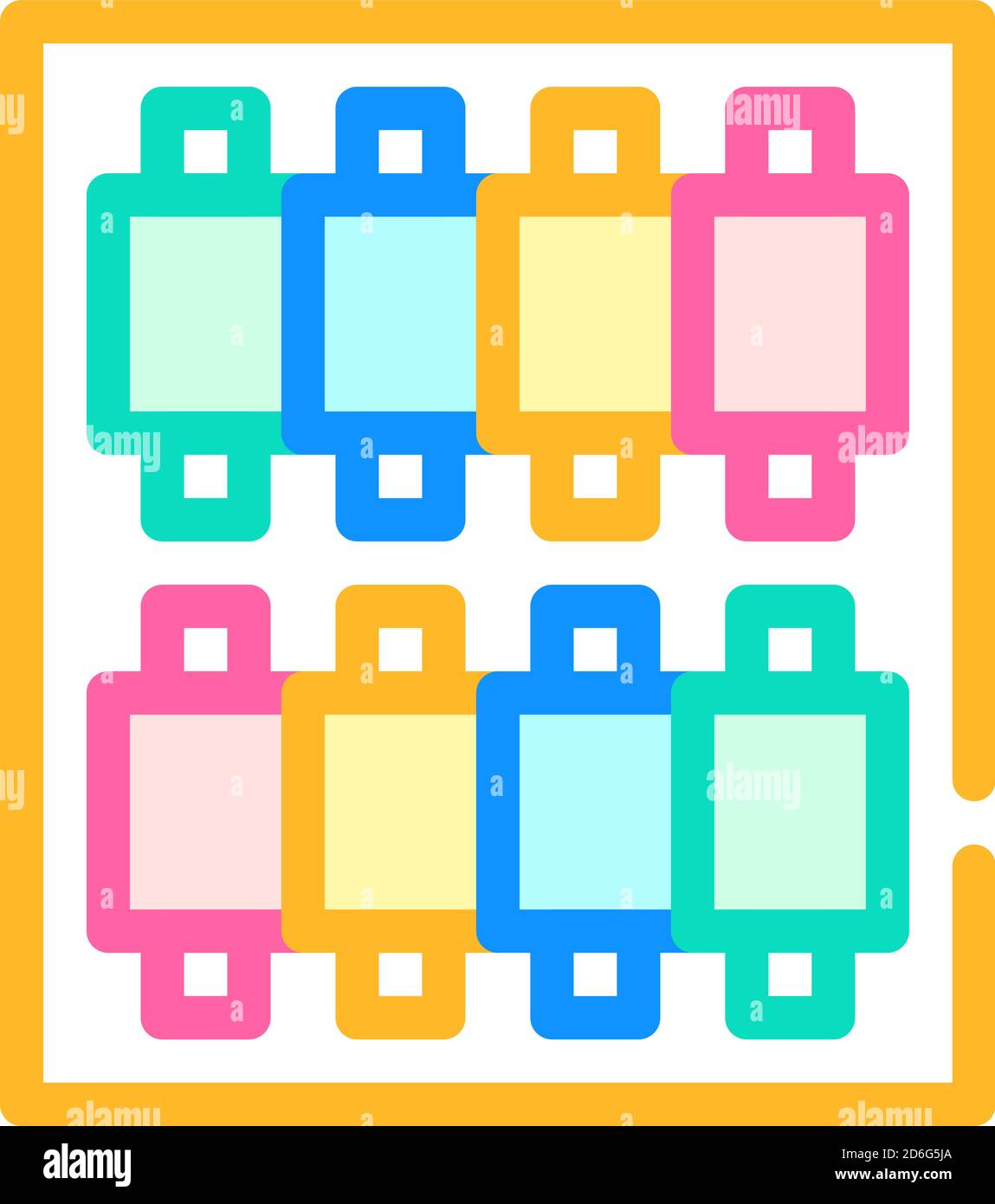 threads set color icon vector flat illustration Stock Vector Image ...