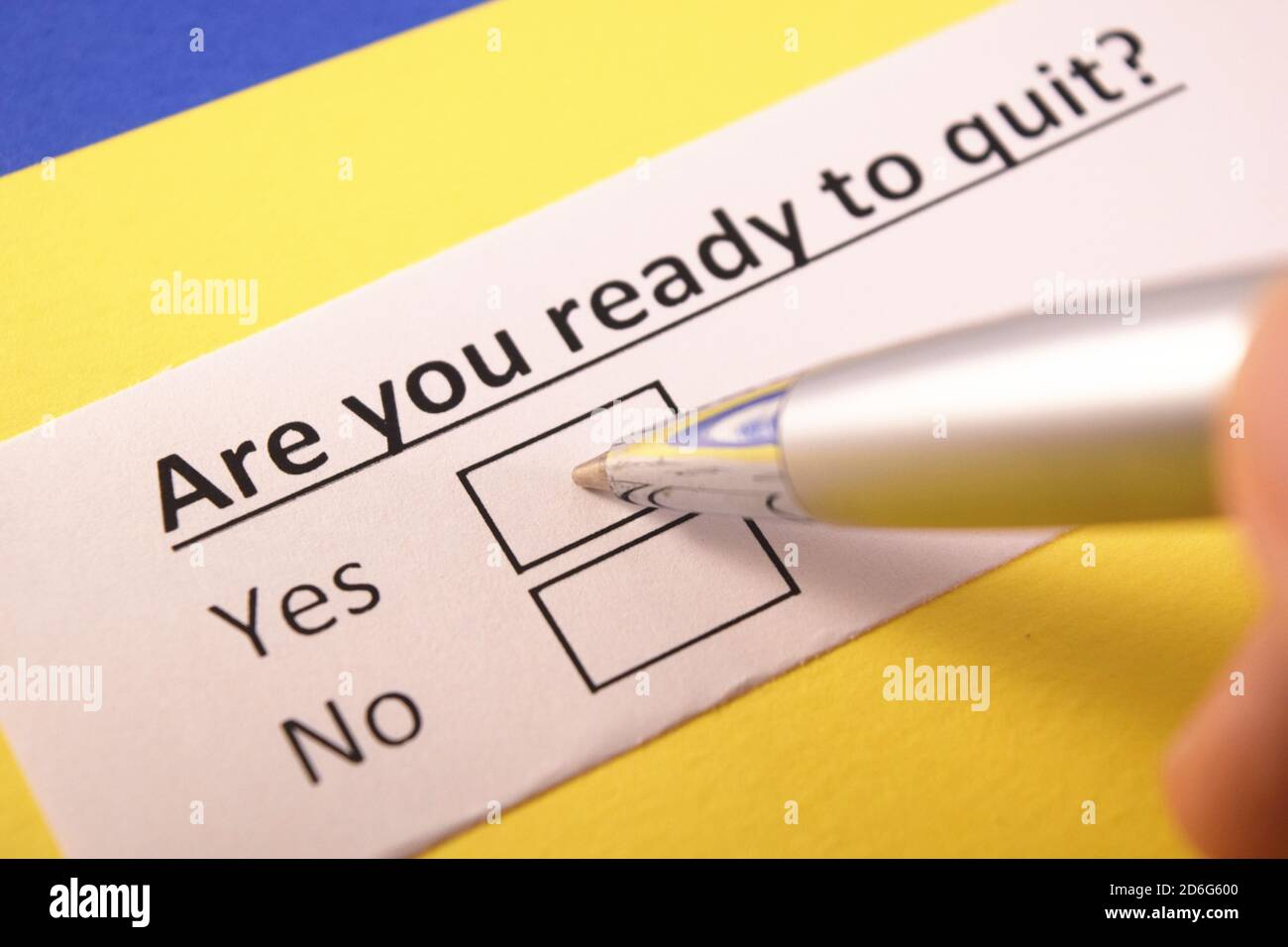 Are you ready to quit? Yes or no Stock Photo - Alamy