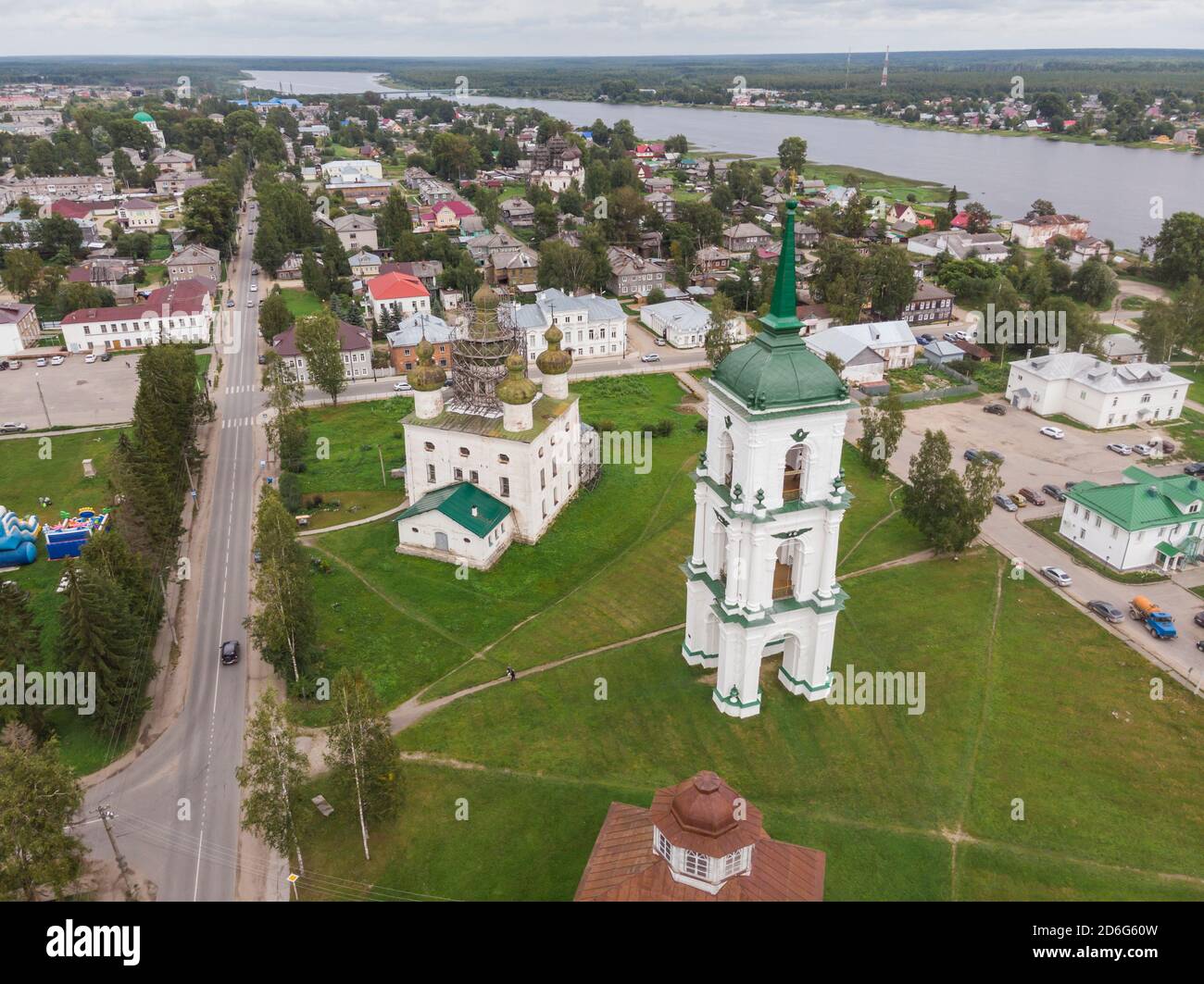 The northern ancient city of Kargopol. View from above. Russia ...