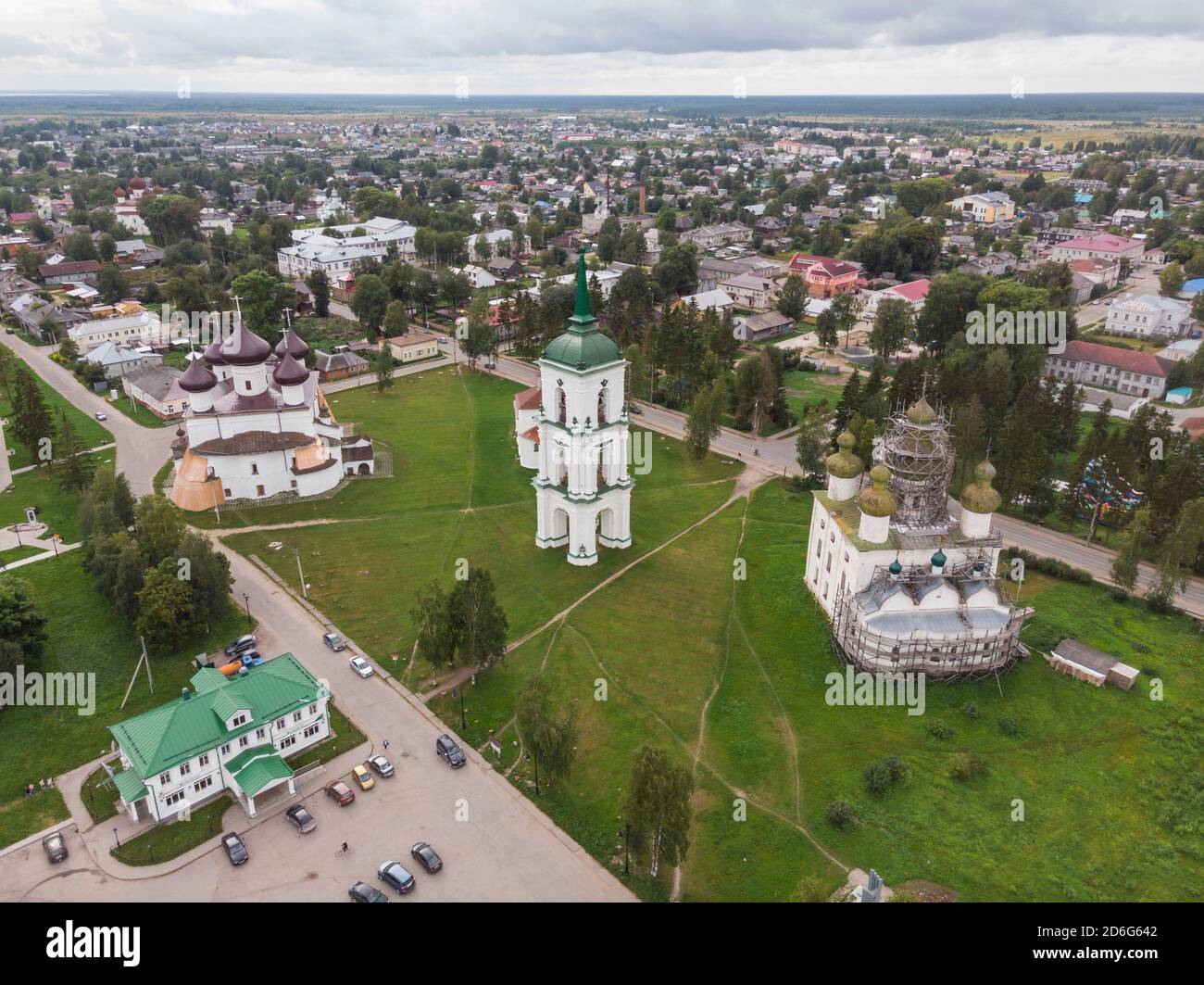 The northern ancient city of Kargopol. View from above. Russia ...