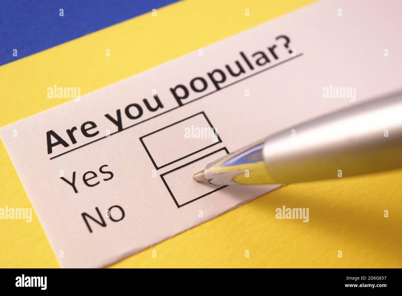Are you popular? Yes or no Stock Photo - Alamy