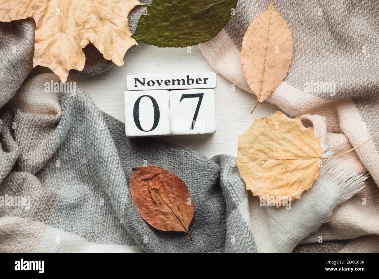 seventh day of autumn month calendar November Stock Photo - Alamy