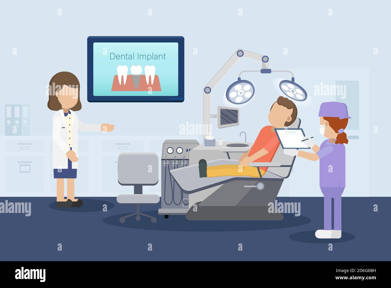 Dental implant medical procedure Stock Vector Images - Alamy