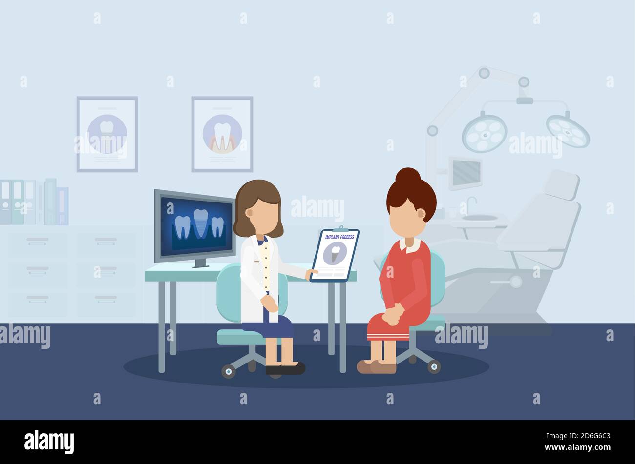 Dental implant medical procedure Stock Vector Images - Alamy