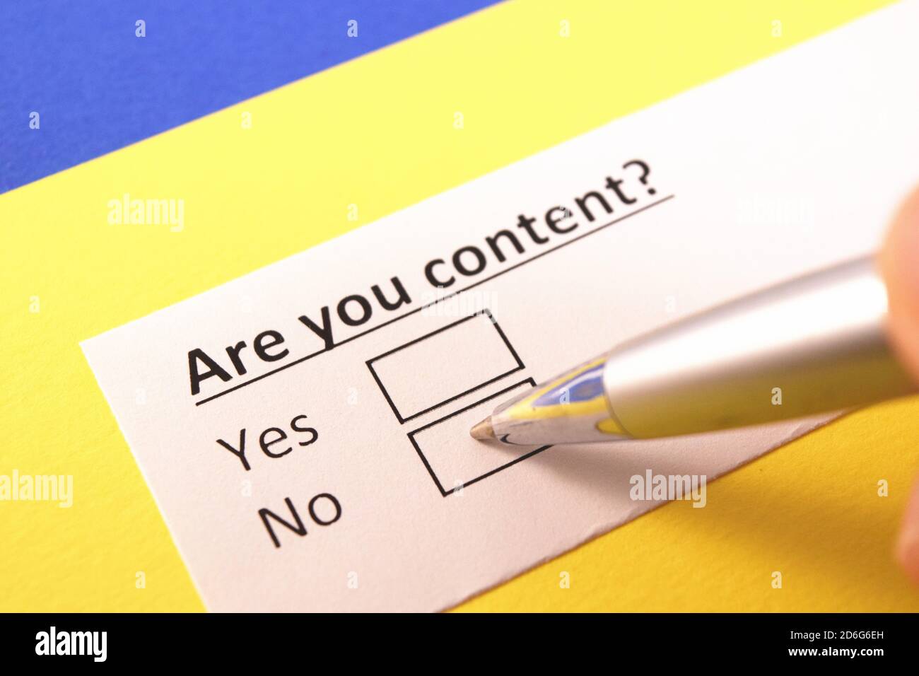 Are you content? Yes or no Stock Photo - Alamy