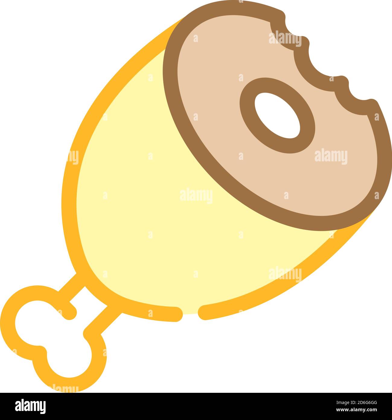meat leg color icon vector flat illustration Stock Vector Image & Art ...
