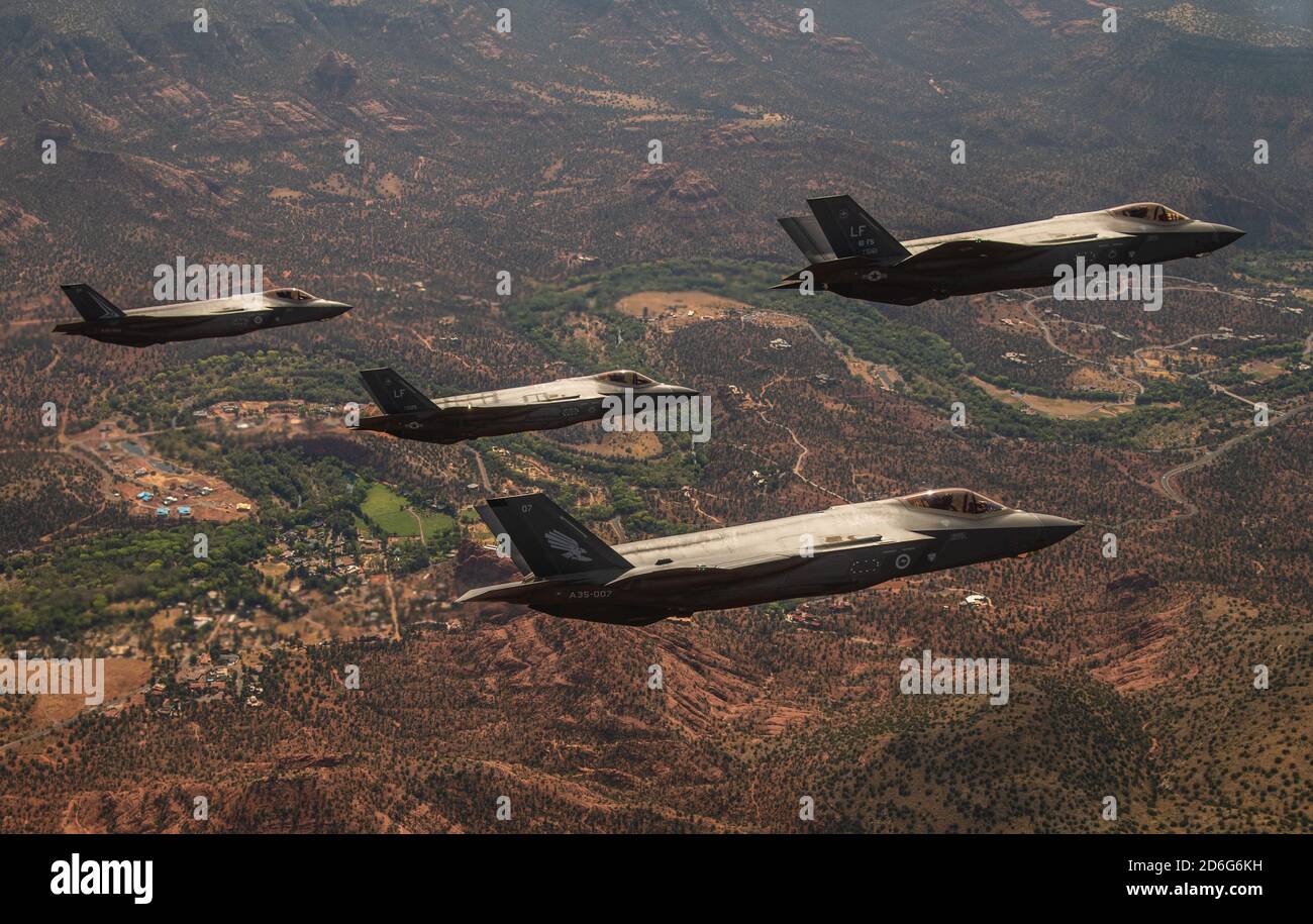 Two U.S. Air Force and two Royal Australian Air Force F-35A Lightning ...
