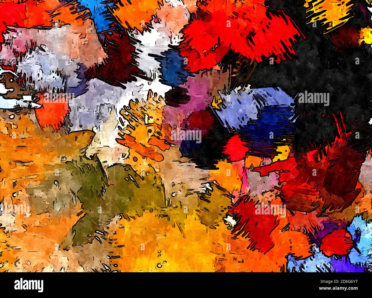 Texture of strokes of colored paint, blurred spots with brushes of ...