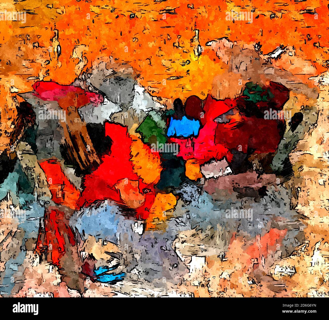 Texture of strokes of colored paint, blurred spots with brushes of ...