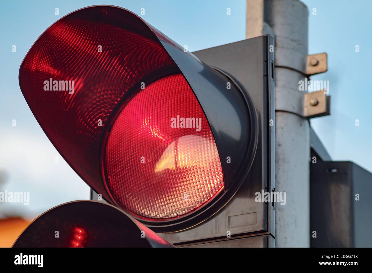 Red traffic light. Road signal for Intersection and control for ...
