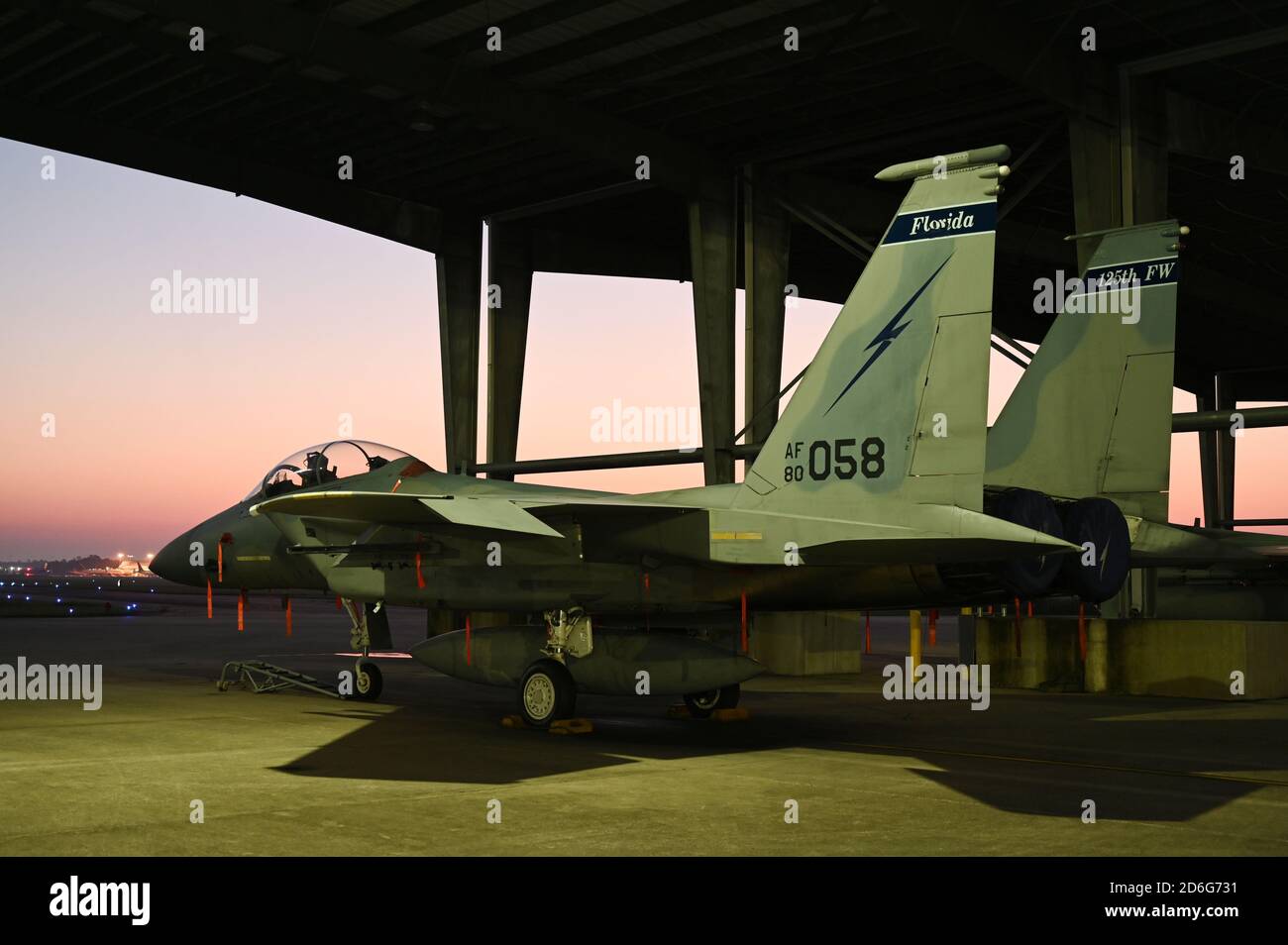 A U.S. Air Force F-15 aircraft is pictured on the flight line during a ...