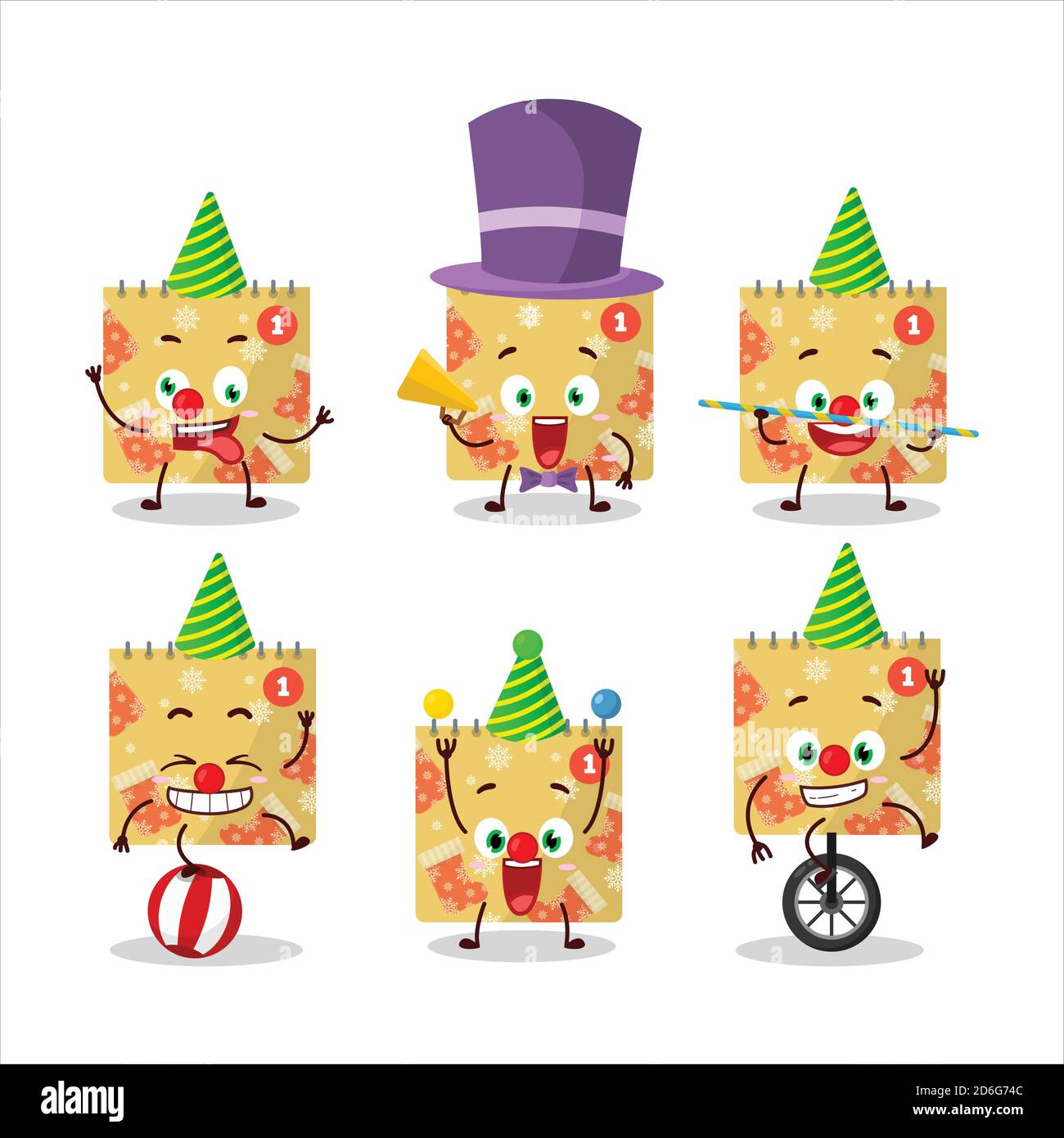 Cartoon character of 1st december calendar with various circus shows ...