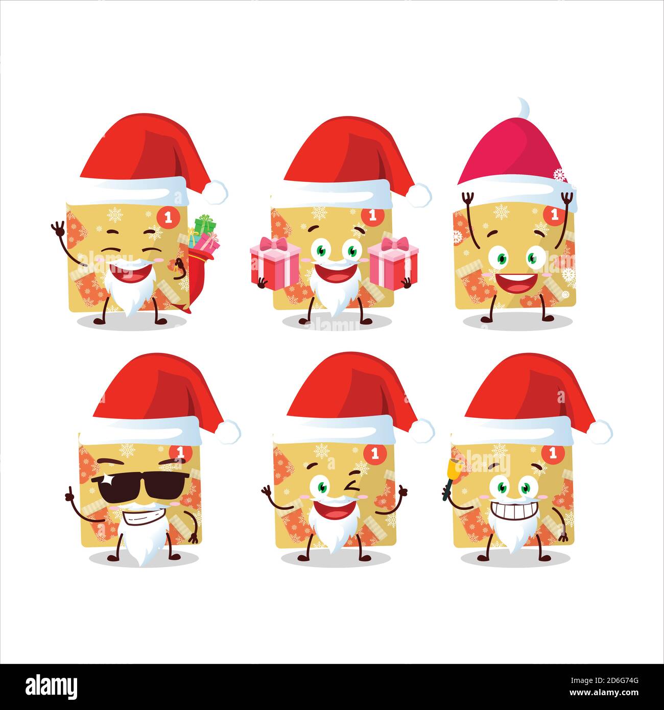 Santa Claus emoticons with 1st december calendar cartoon character ...