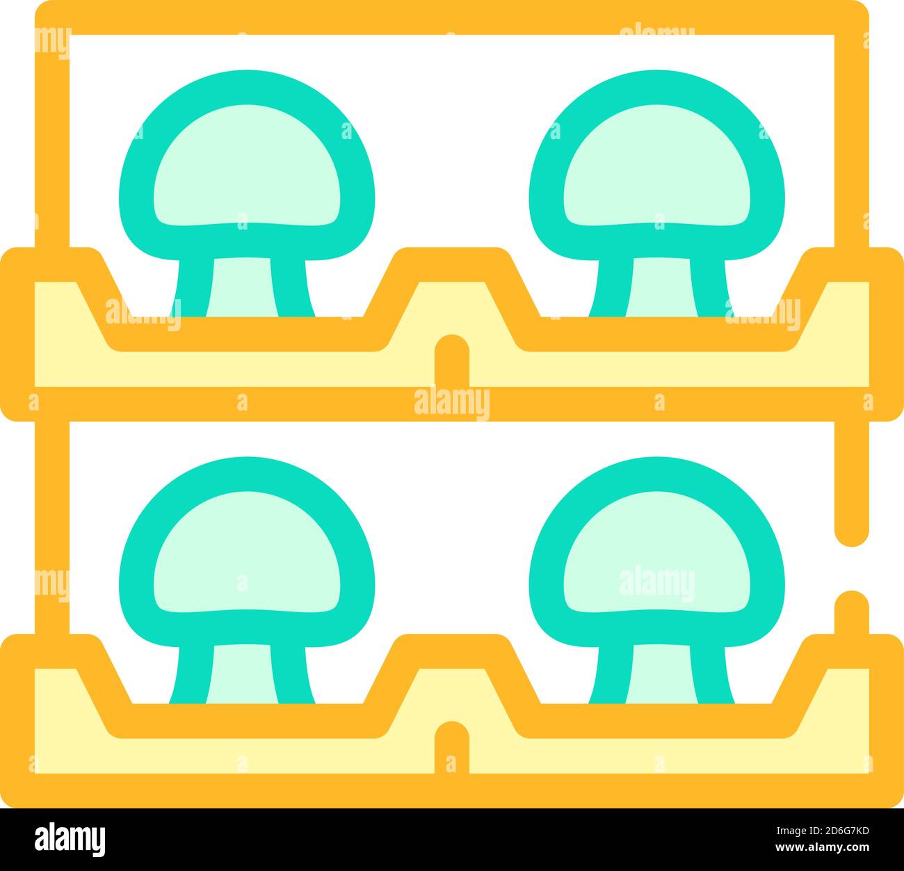 mushroom farming color icon vector flat illustration Stock Vector Image ...