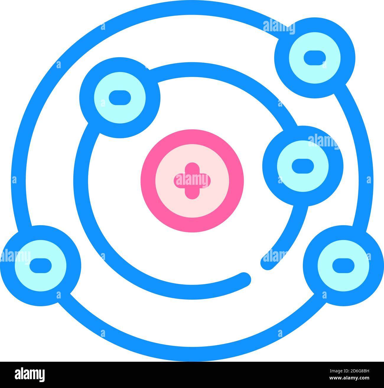 Nuclear Core Color Icon Vector Flat Illustration Stock Vector Image