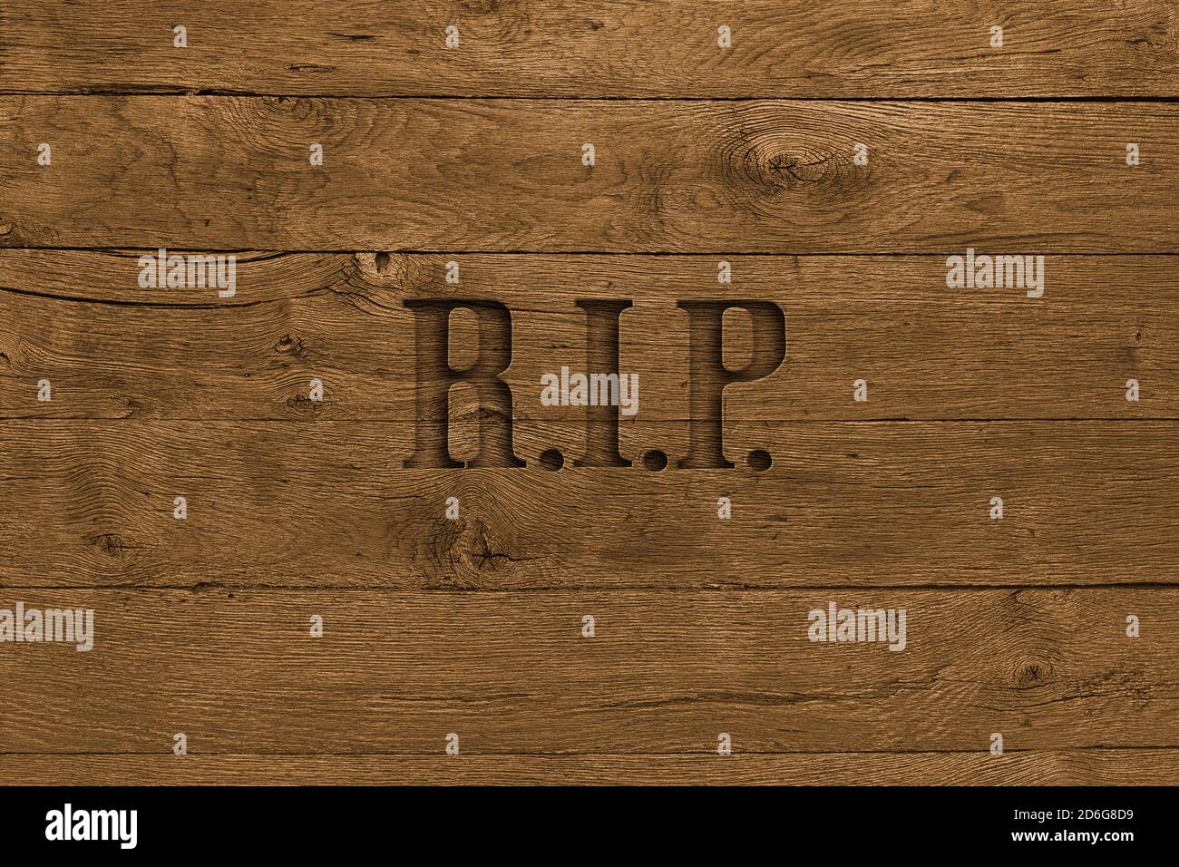 Wooden board with word rip carved in it Stock Photo - Alamy