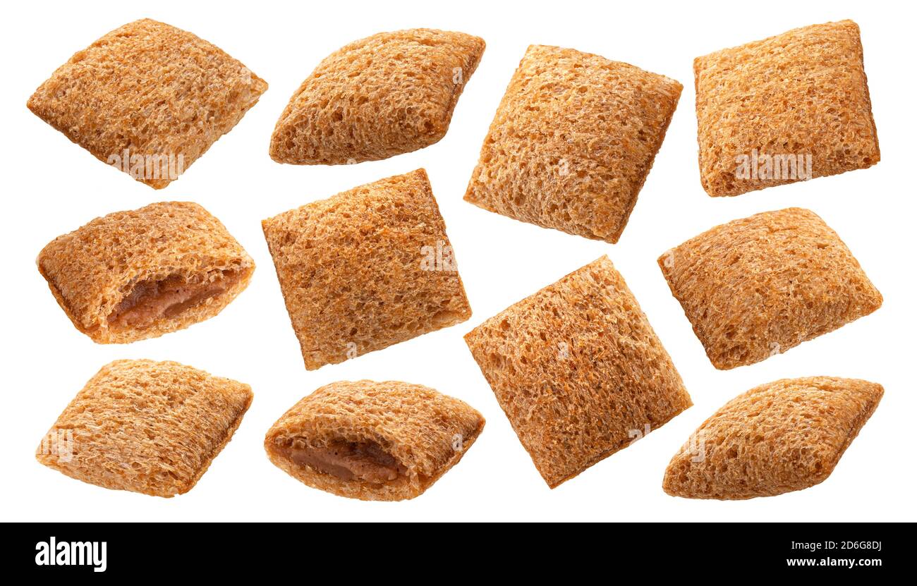 Corn pads with chocolate filling isolated on white background Stock ...
