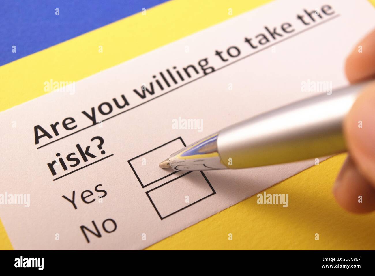 Are you willing to take this risk? Yes or no Stock Photo - Alamy