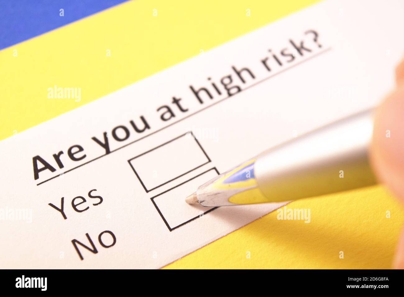 Are you at high risk? Yes or no Stock Photo - Alamy