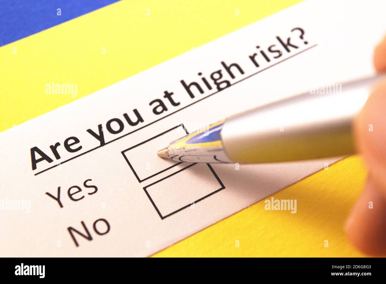 Are you at high risk? Yes or no Stock Photo - Alamy