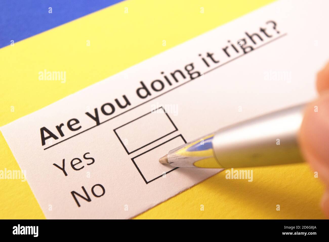 Are you doing it right? Yes or no Stock Photo - Alamy