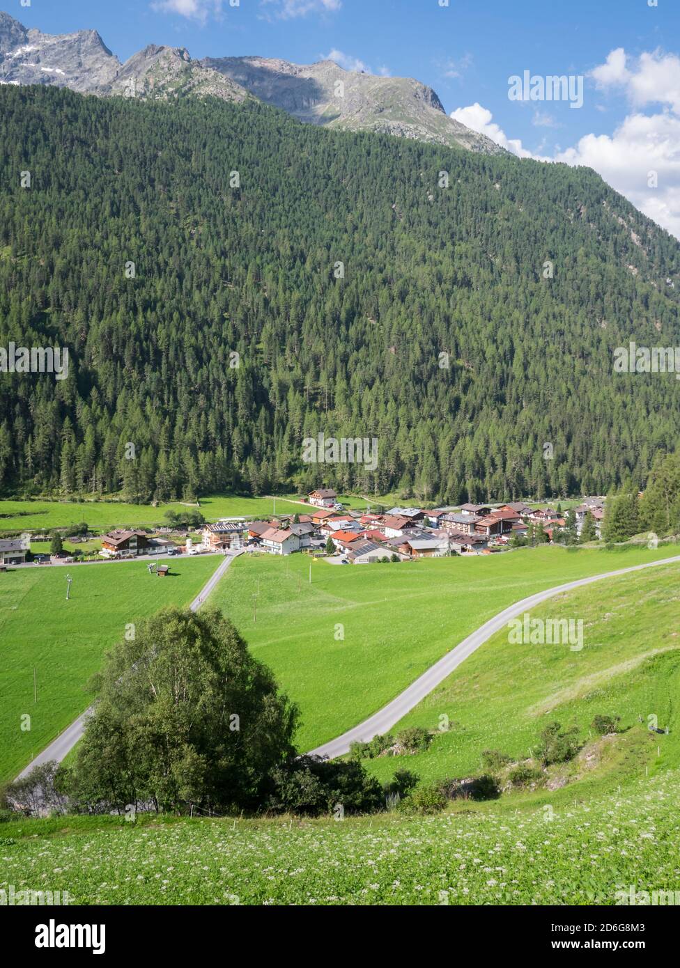 Aerial view of Gries near Laengenfeld, Tyrol, Austria Stock Photo - Alamy
