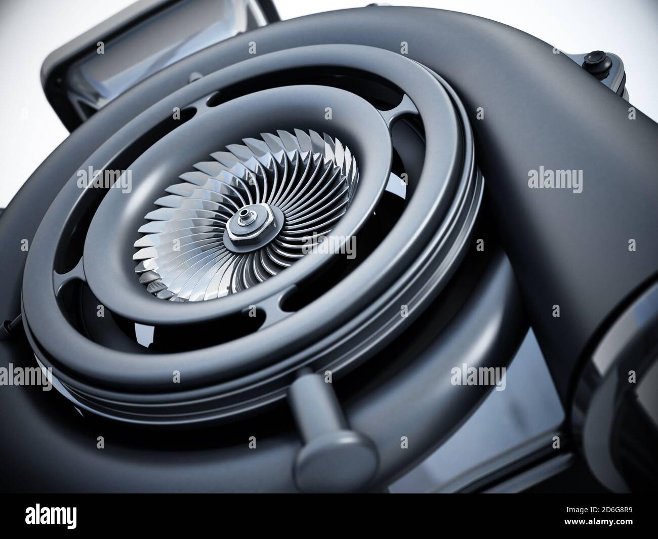 Generic turbo detail with depth of field effect. 3D illustration Stock ...
