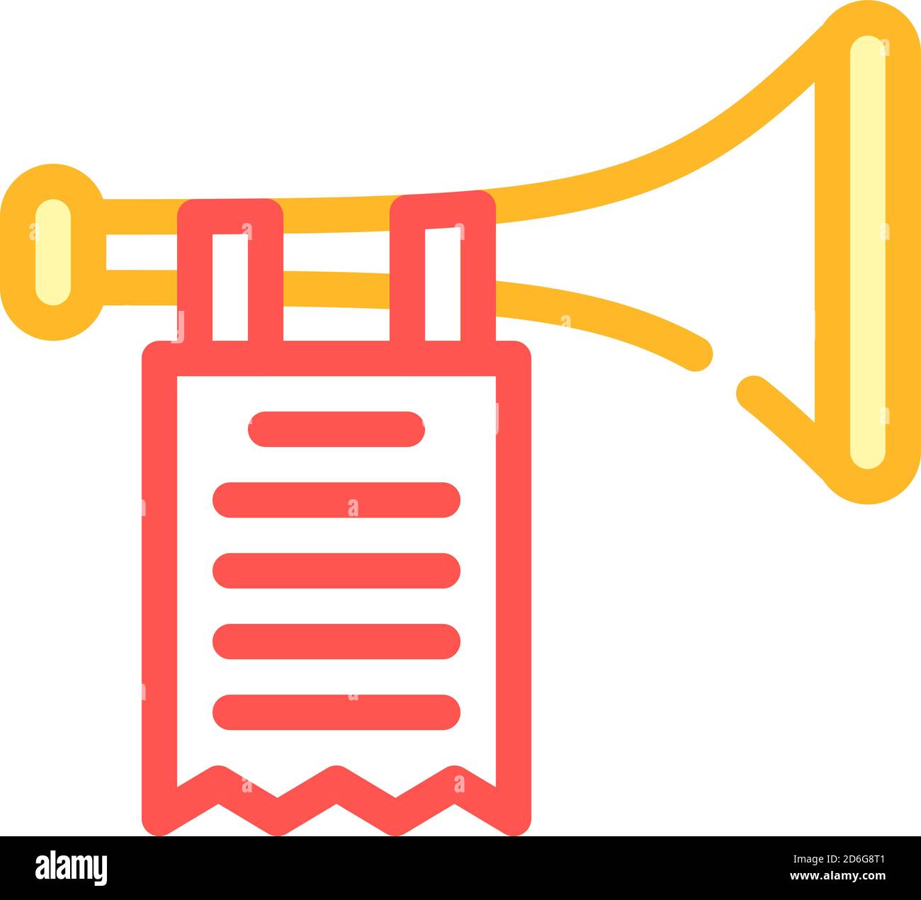 trumpet fanfare color icon vector flat illustration Stock Vector Image ...