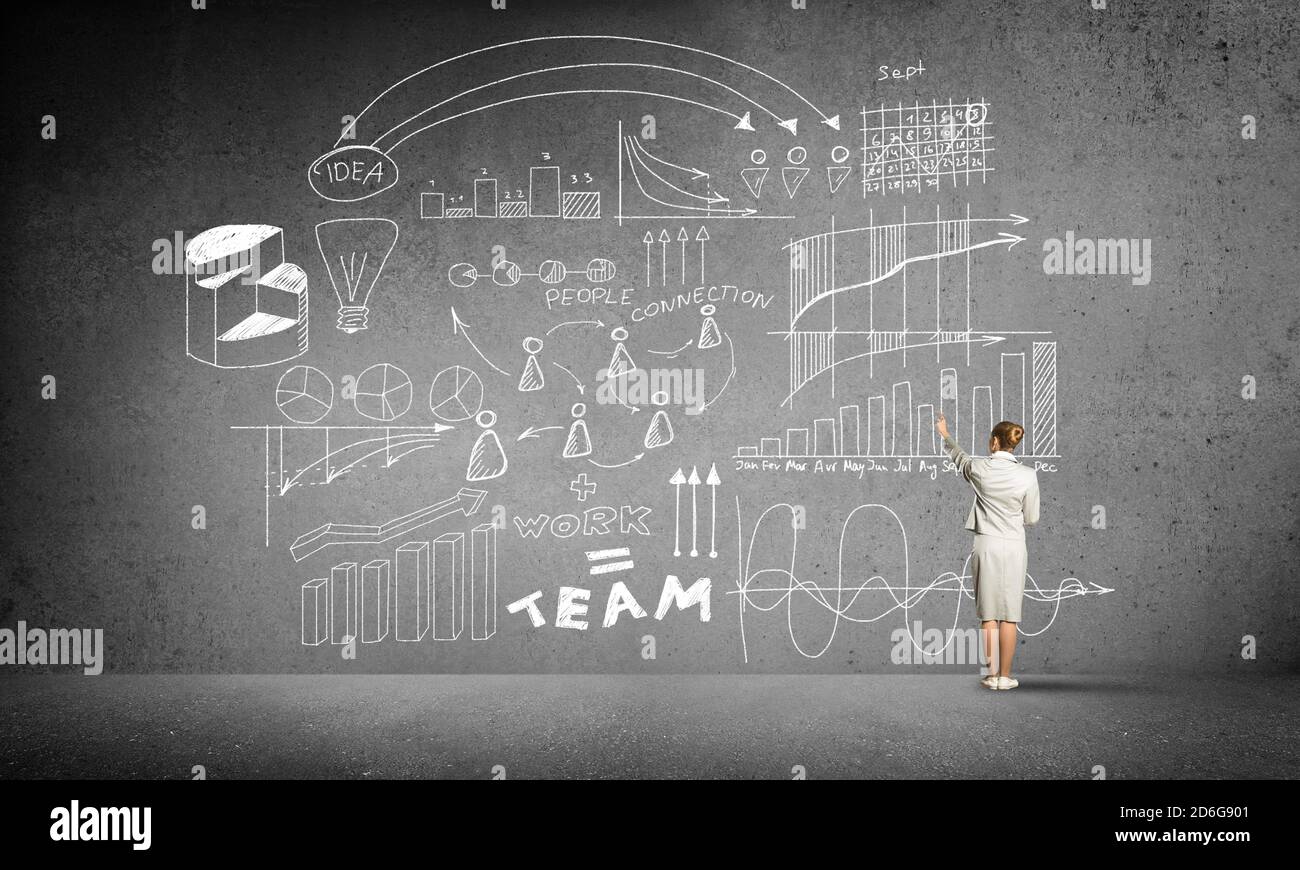 Strategy plan on wall Stock Photo - Alamy