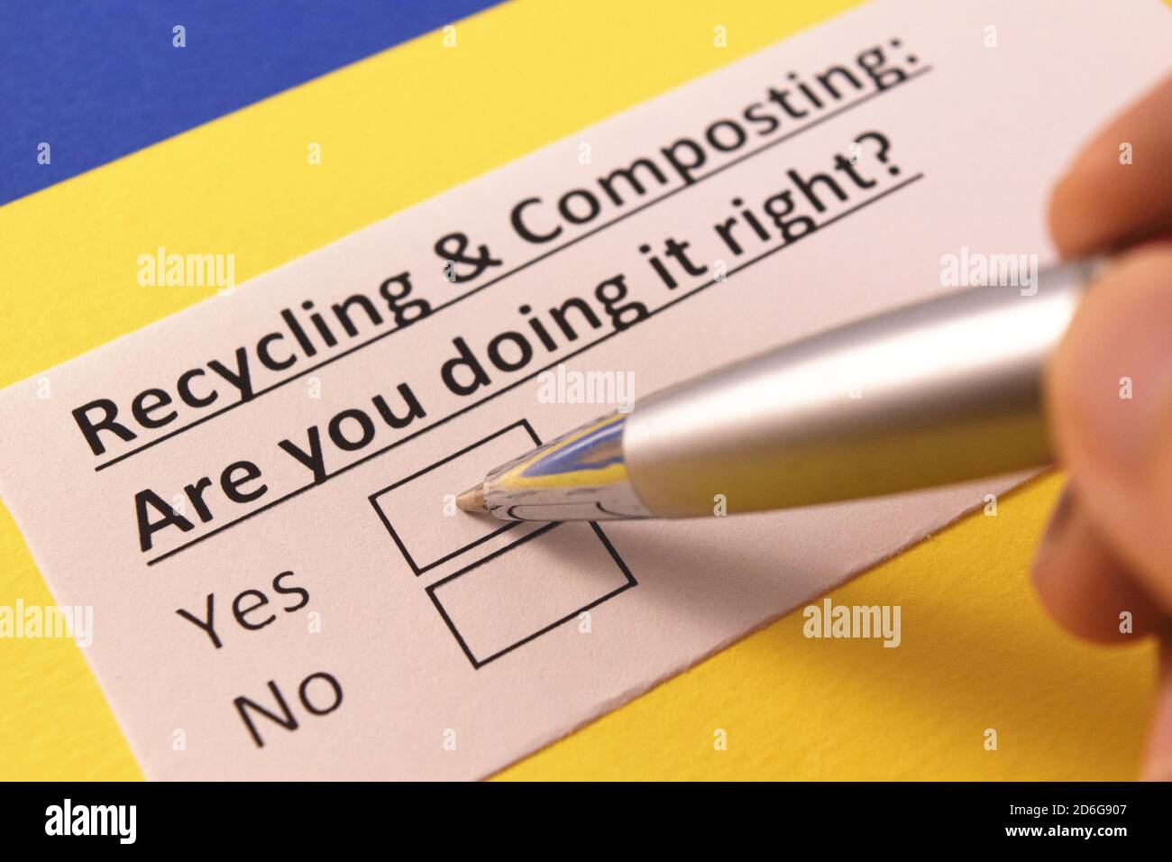 Recycling & Composting: Are you doing it right? Yes or no Stock Photo ...