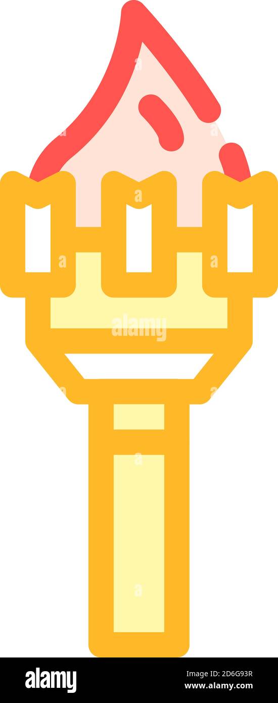 burning torch color icon vector flat illustration Stock Vector Image ...