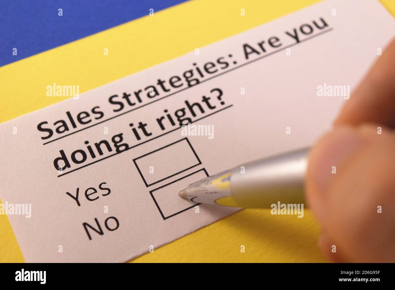 Sales Strategies: Are you doing it right? Yes or no Stock Photo - Alamy