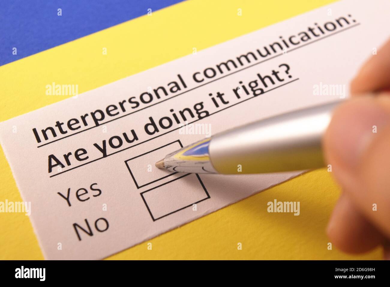 Interpersonal communication: Are you doing it right? Yes or no Stock ...