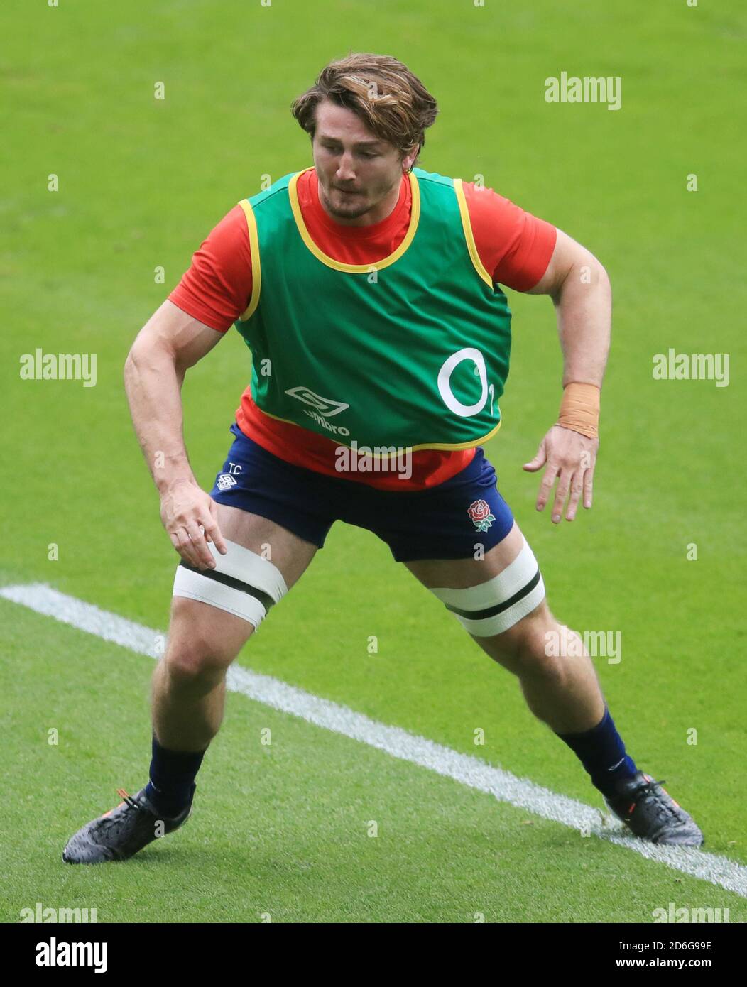 England's Tom Curry during the training session at Twickenham, London ...