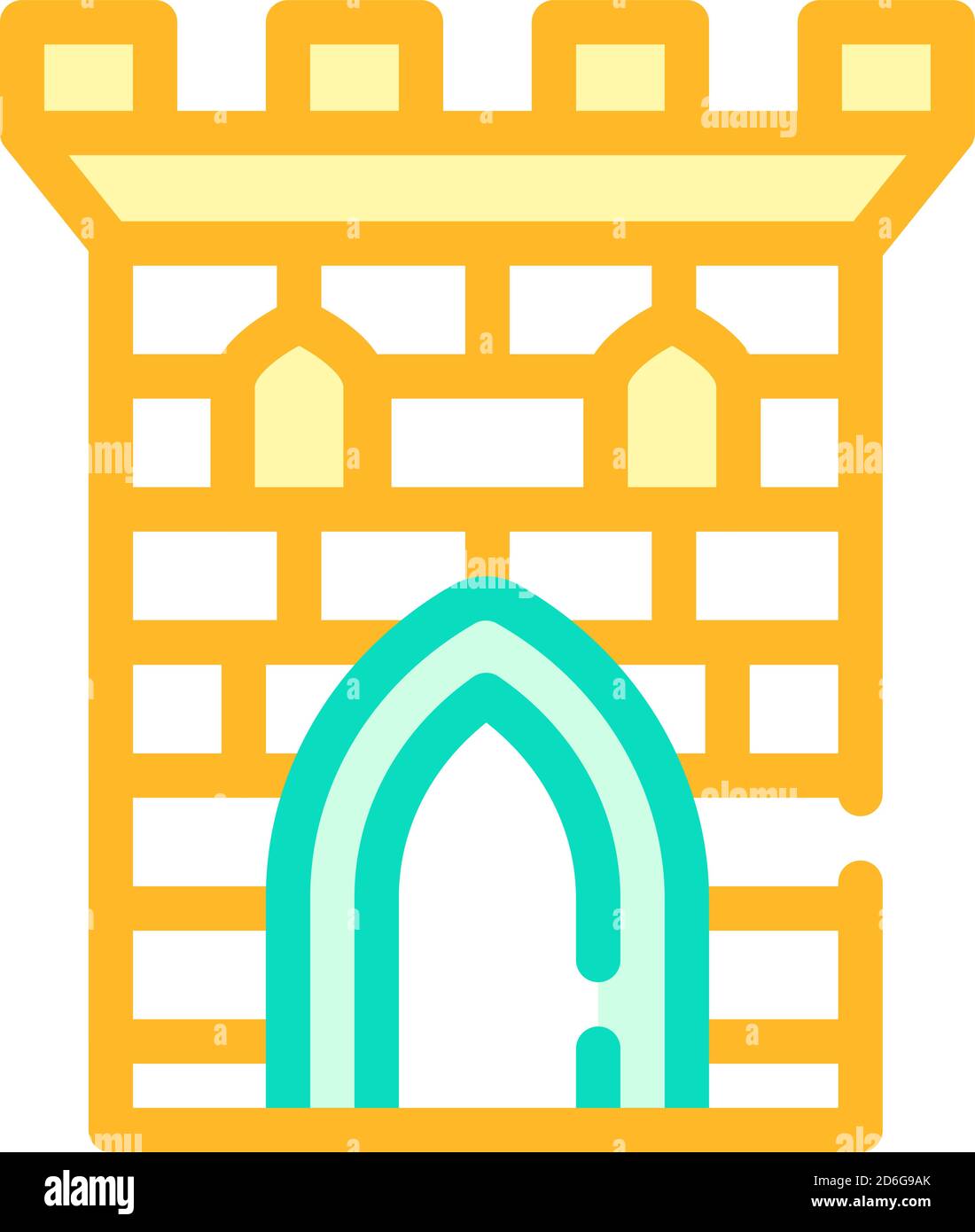 castle tower color icon vector flat illustration Stock Vector Image ...