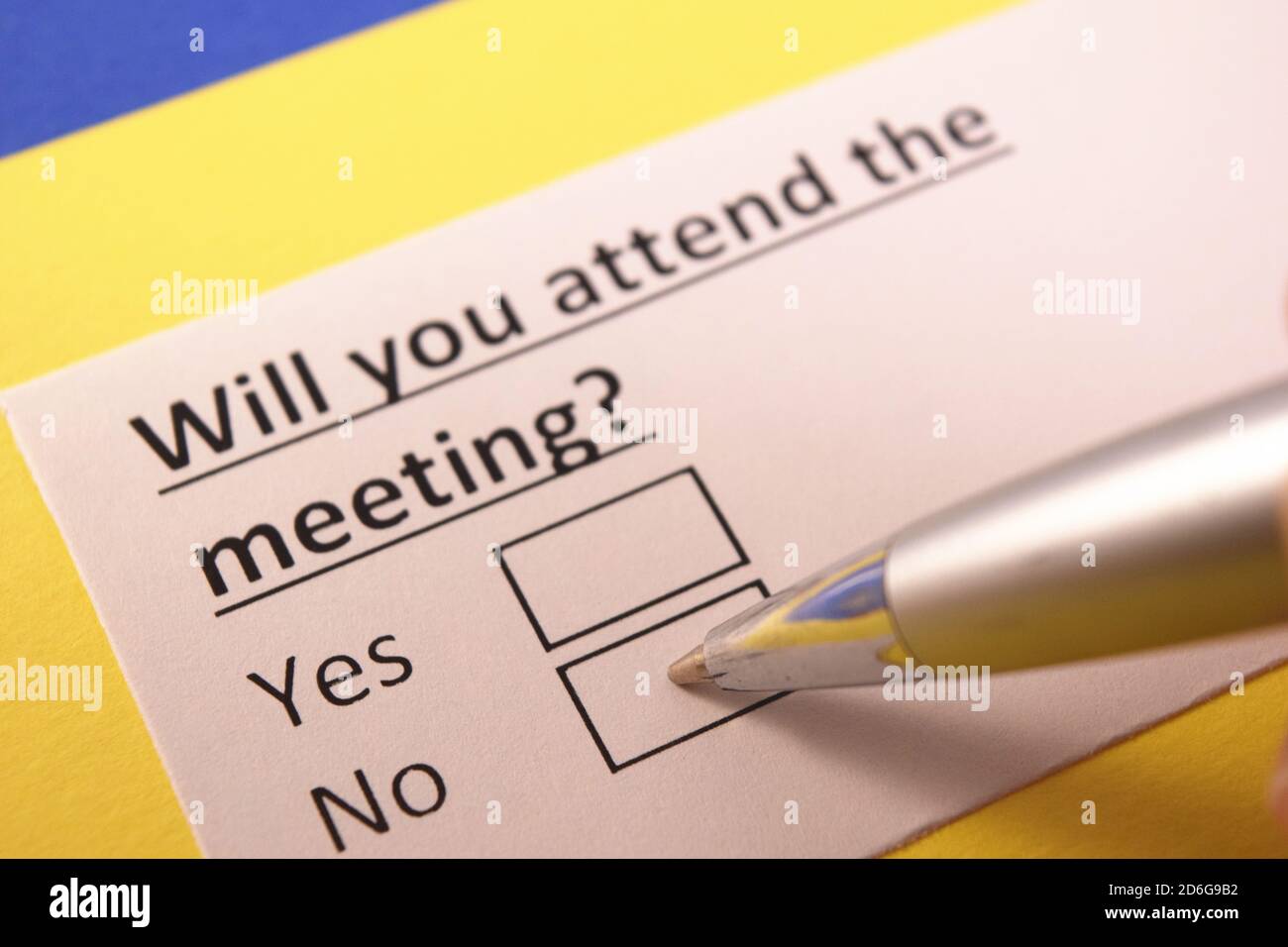 Will you attend the meeting? Yes or no Stock Photo - Alamy