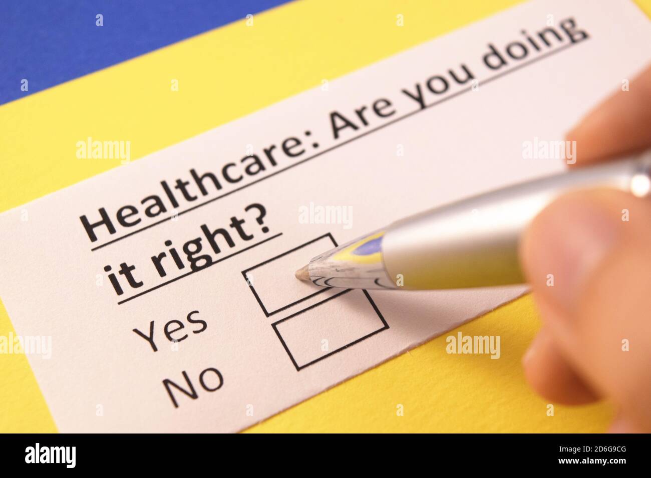 Healthcare: Are you doing it right? Yes or no Stock Photo - Alamy