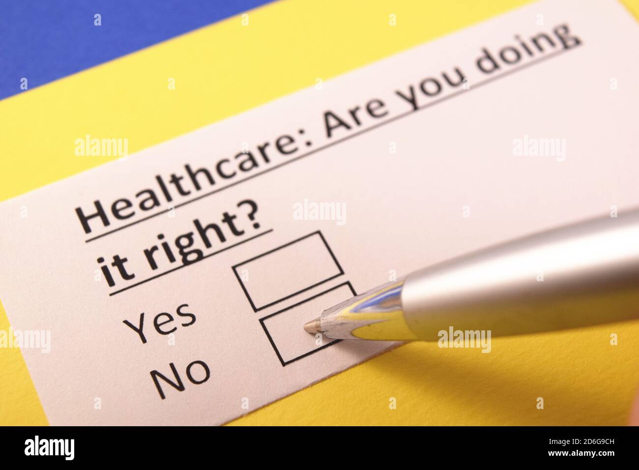 Healthcare: Are you doing it right? Yes or no Stock Photo - Alamy