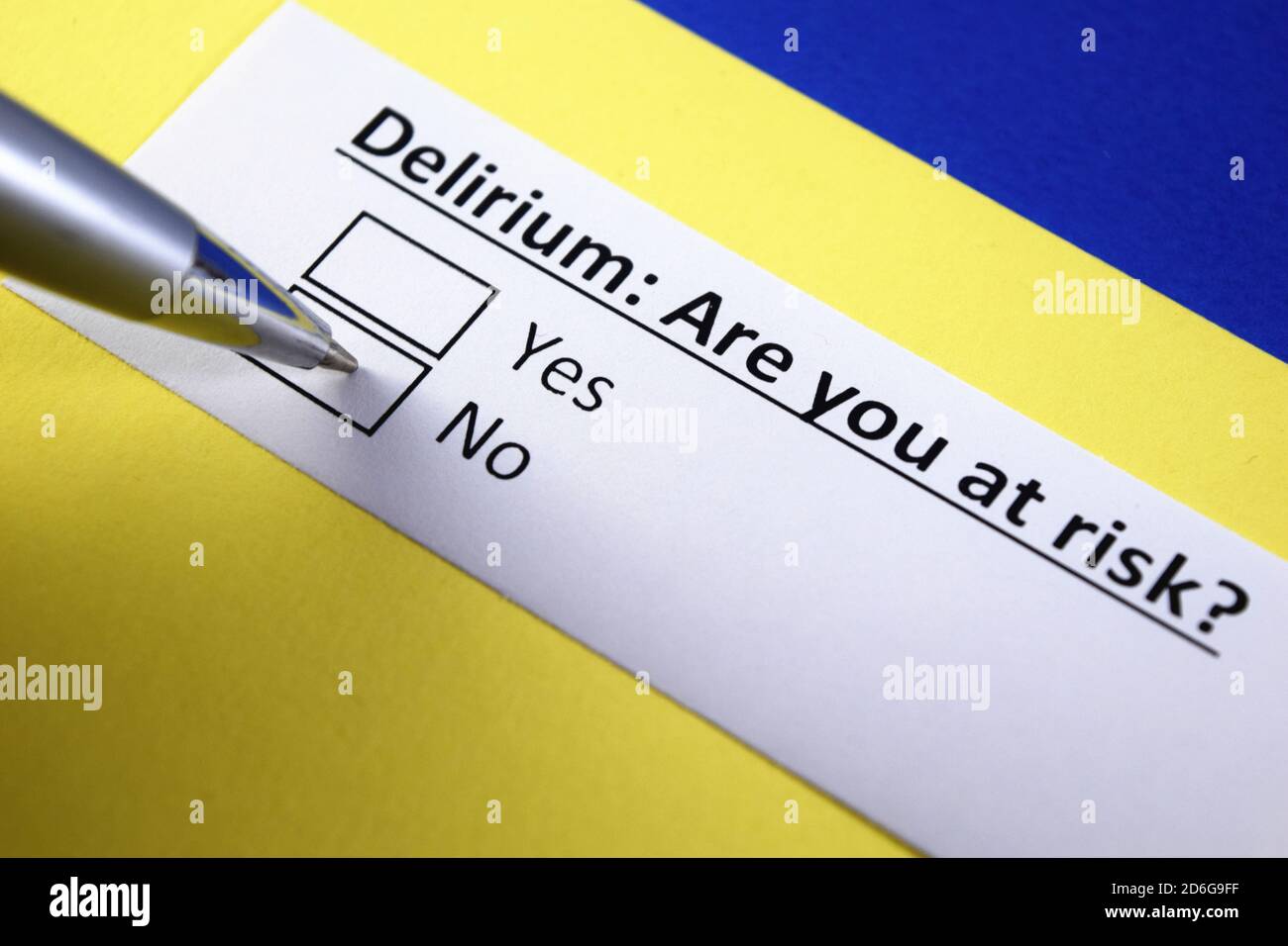 Delirium: Are you at risk? Yes or no Stock Photo - Alamy