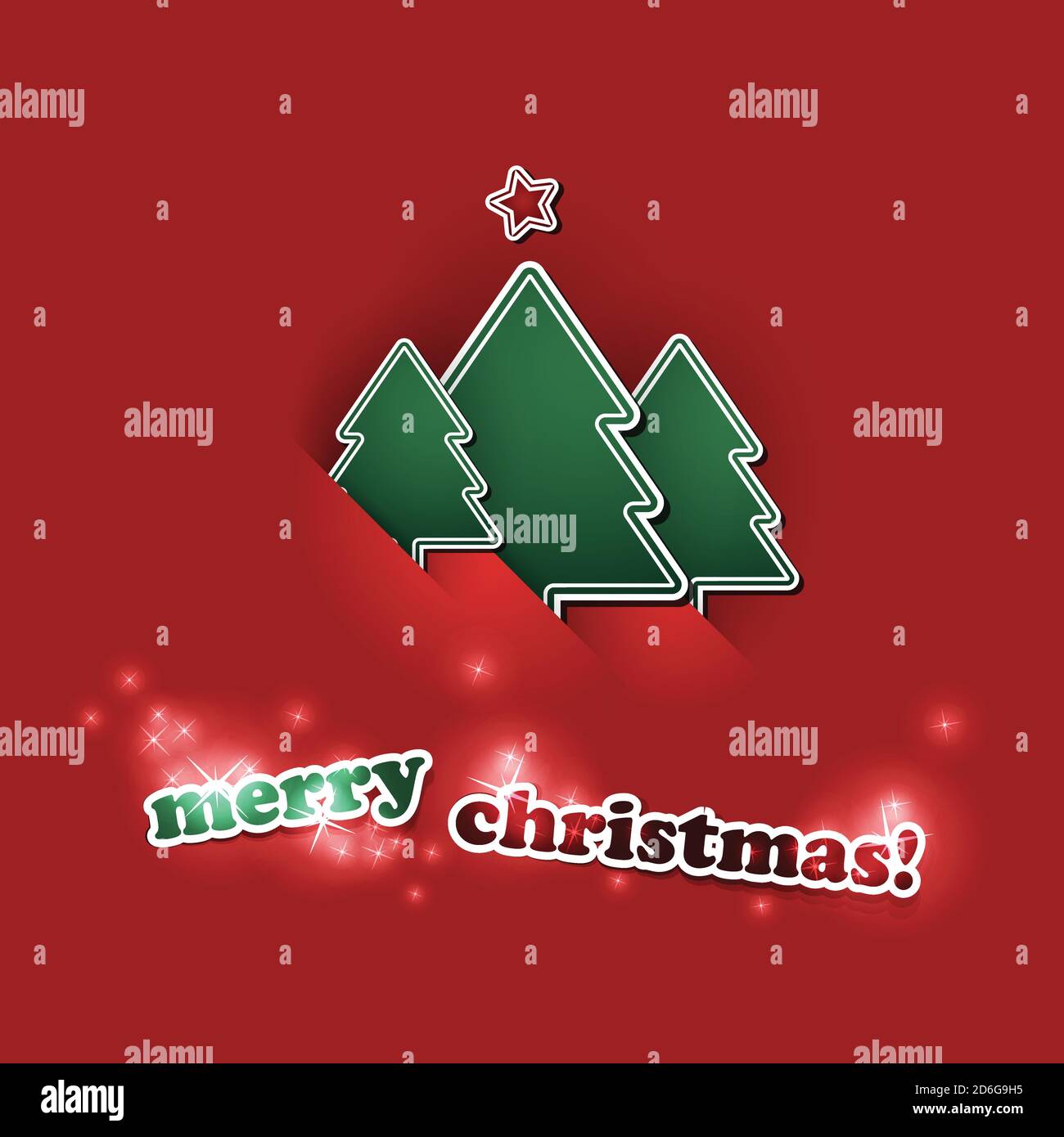 Christmas Flyer or Cover Design With Christmas Tree And Red Background ...