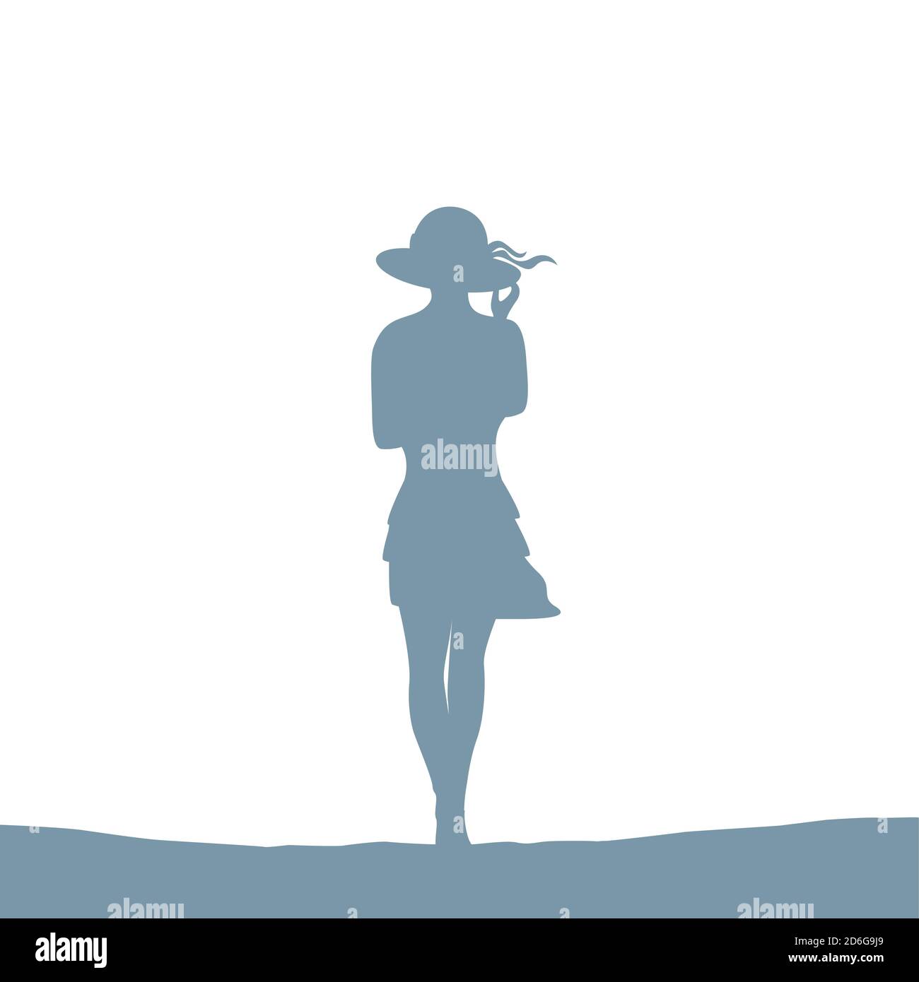 Summer Girl With Hat Silhouette Isolated Vector Illustration Eps10 Stock Vector Image And Art Alamy