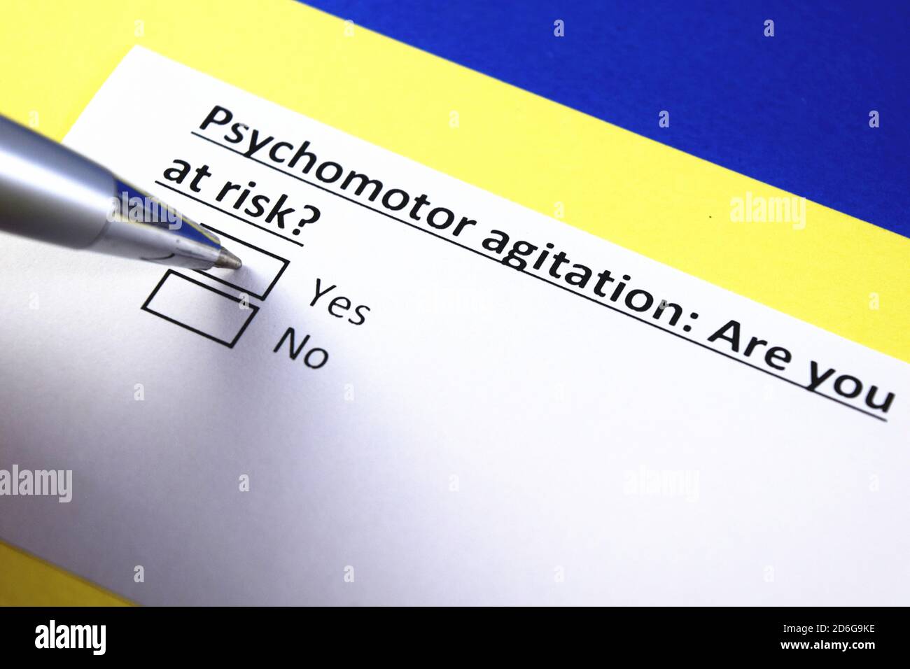 Psychomotor agitation: Are you at risk? Yes or no Stock Photo - Alamy