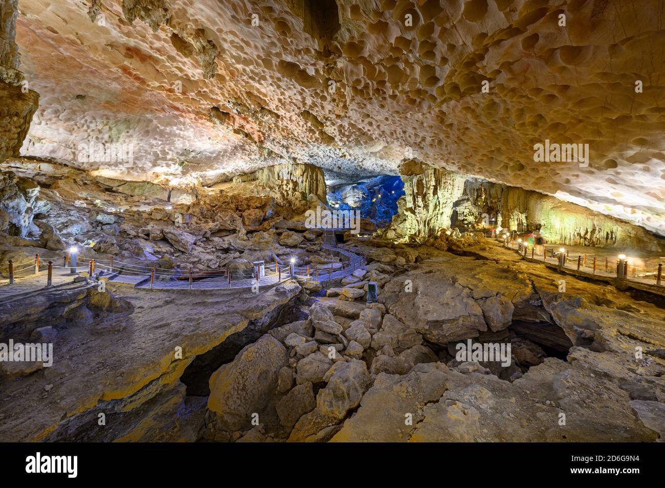 Sung Sot Cave is one of the biggest, most beautiful caves in Halong Bay and a highlight on every ...