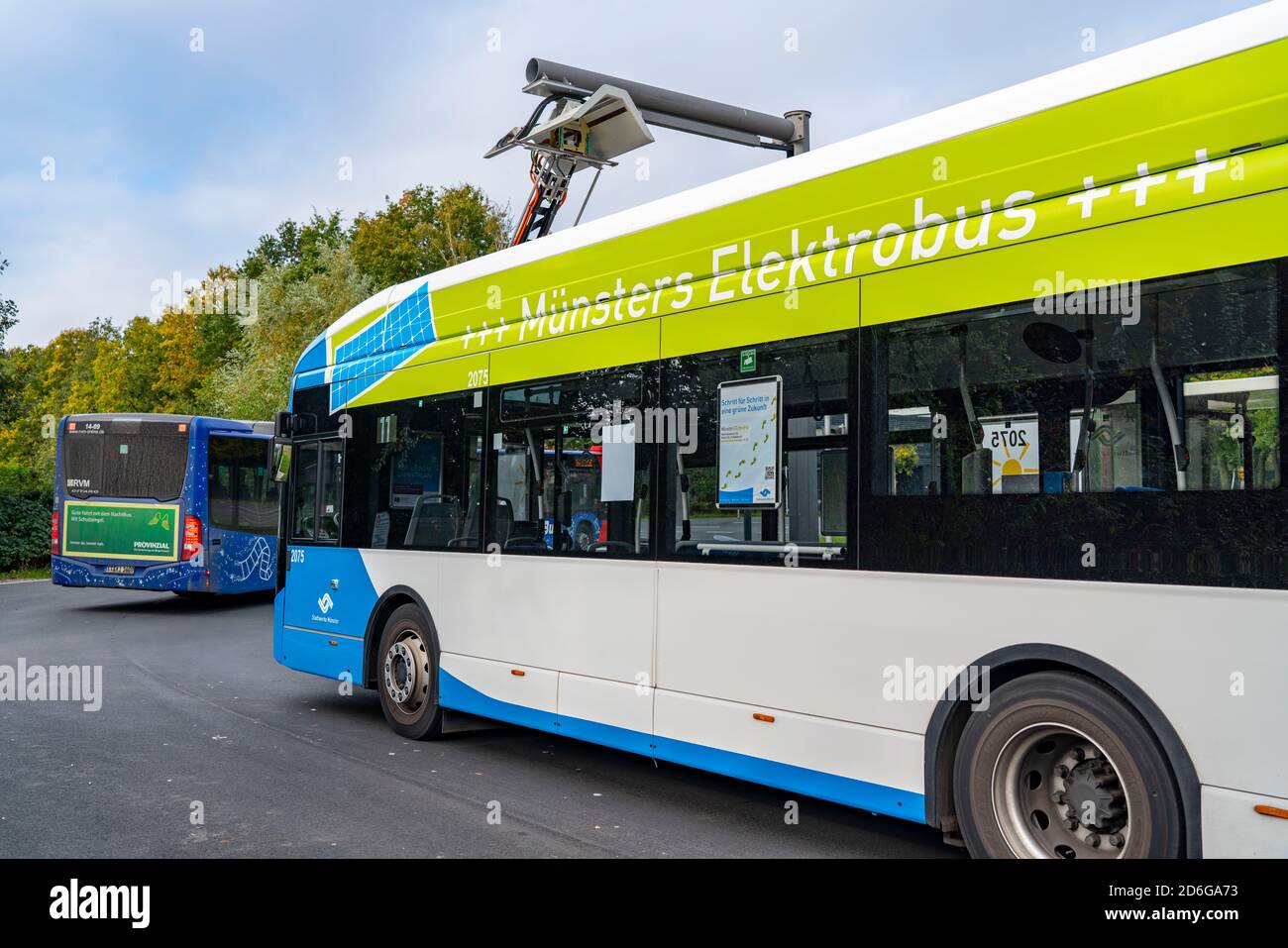 Electric bus of Stadtwerke Münster, at a fast charging station, bus ...