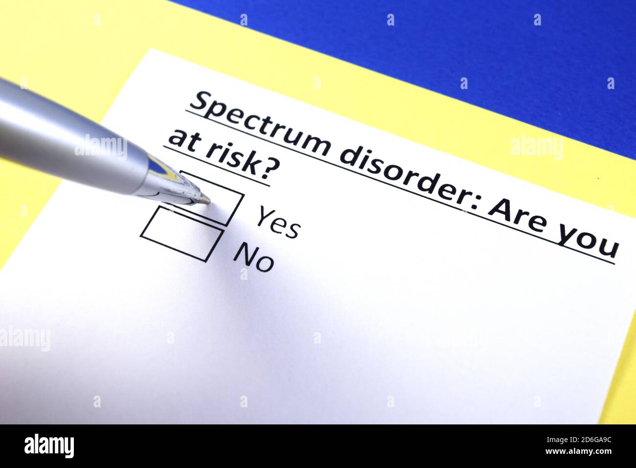 Spectrum disorder: Are you at risk? Yes or no Stock Photo - Alamy