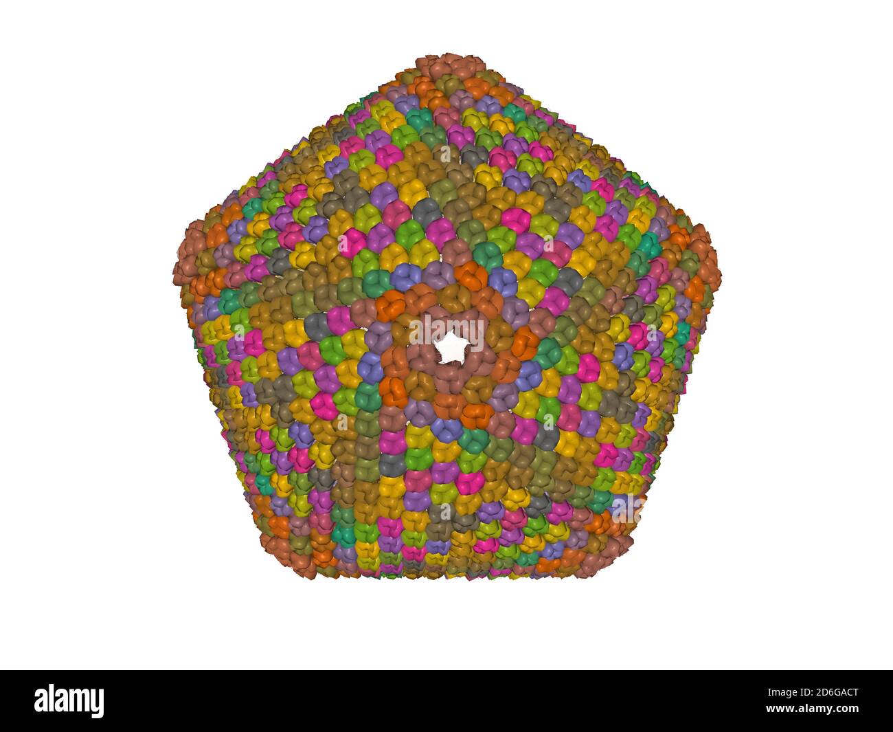 Paramecium bursaria Chlorella virus 1 (PBCV-1) capsid, 3D surface model ...