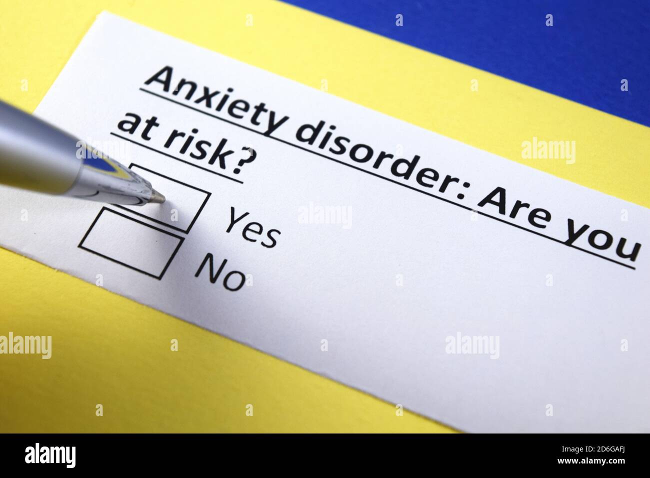 Anxiety disorder: Are you at risk? Yes or no Stock Photo - Alamy
