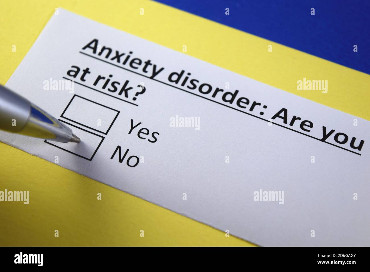Anxiety disorder: Are you at risk? Yes or no Stock Photo - Alamy